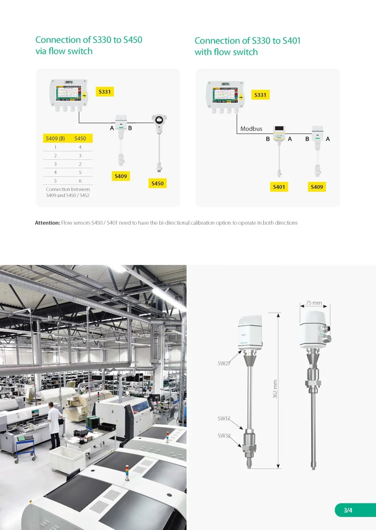 SUTO S409 Ceramic Thermal Mass Flow Sensor Insertion Direction Switch ...