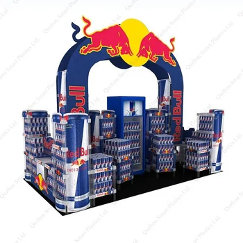 Red Bull Energy Drink Merchandise Floor Display Plastic Display Rack ...