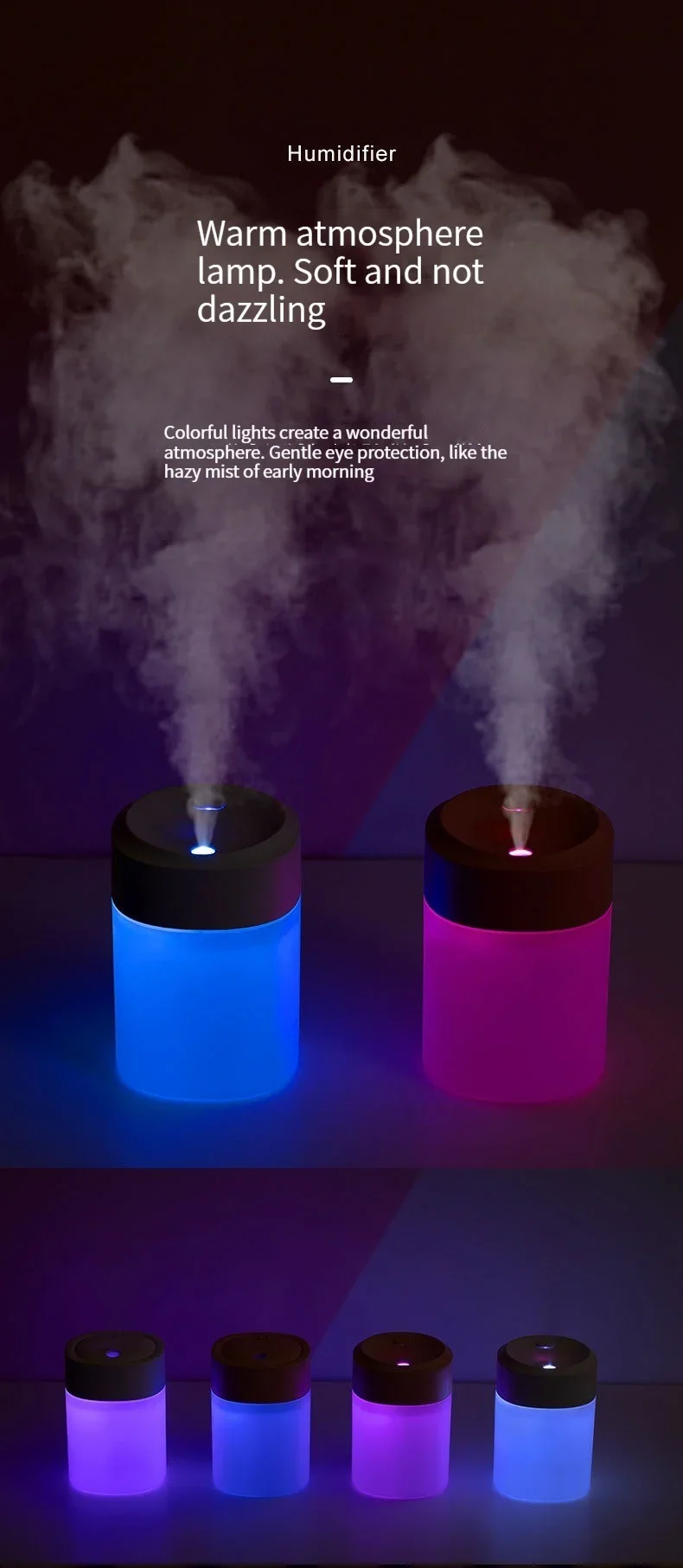 Mini Large Mist Volume USB Air Humidifier Household Small Desktop ...
