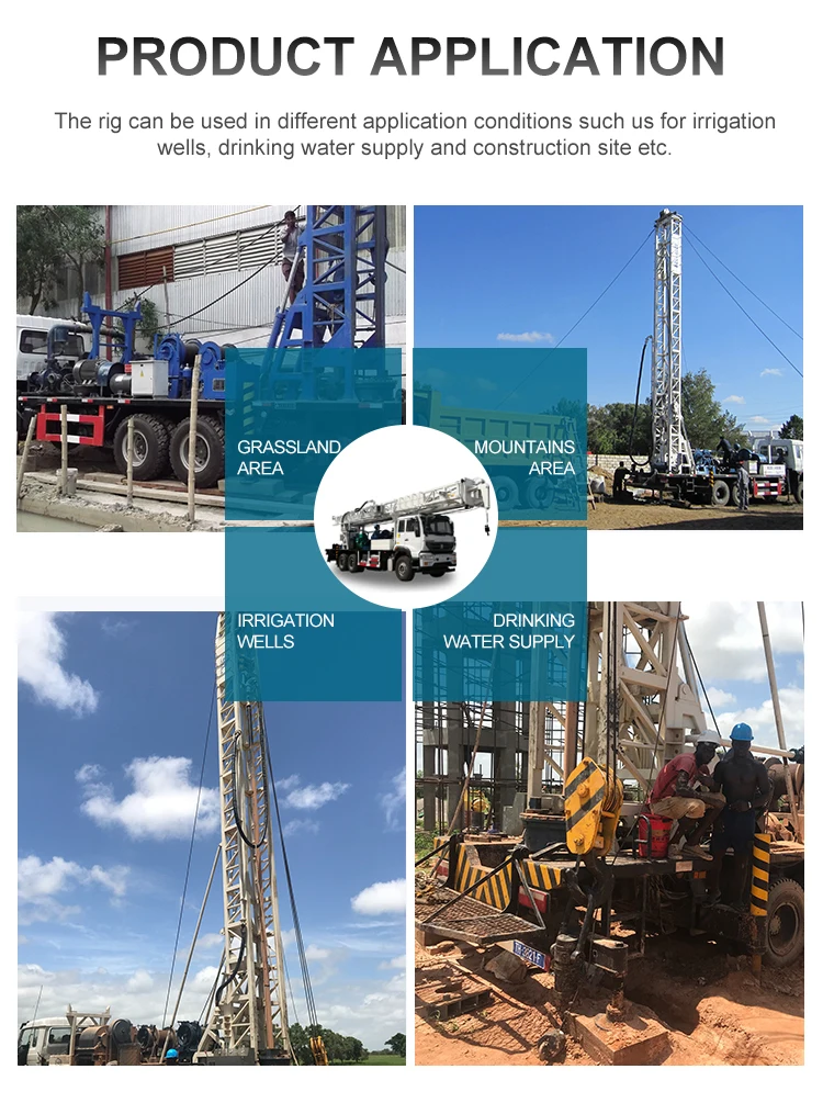 Borehole Truck Mounted 300 Meters Water Well Drilling Rig