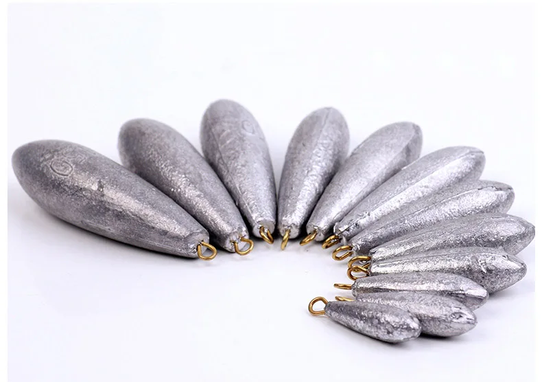 Fishing Lead Sinkers Water Drop Shape Weights Sinkers With Ring Casting ...