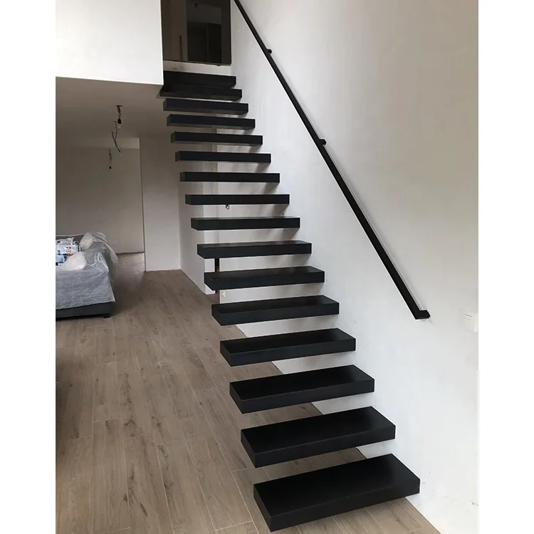 Nordic Style Central Stringer Supported Cantilevered Staircase