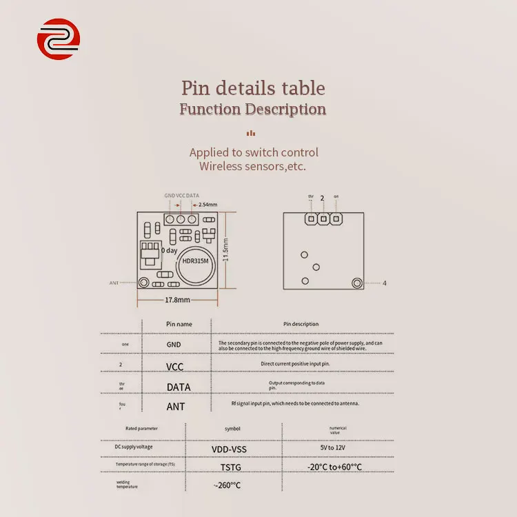 High Power 1000m Wireless RF Transmitter Module 433.92M Low Power ...