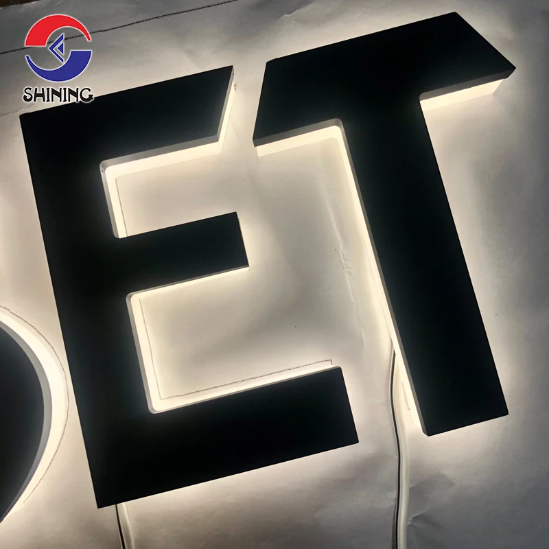 Shining Sign Customization Led 3d Logo Metal Stainless Steel Backlit ...