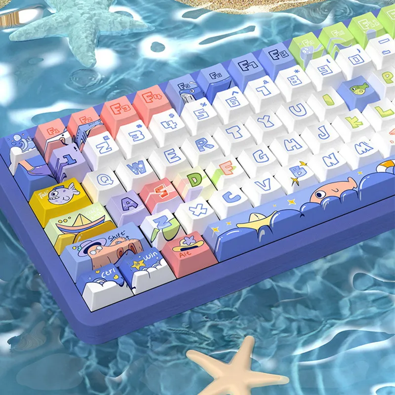 Cherry Profile Ocean Theme PBT Keycaps Five Side Dye Sublimation138/158 ...