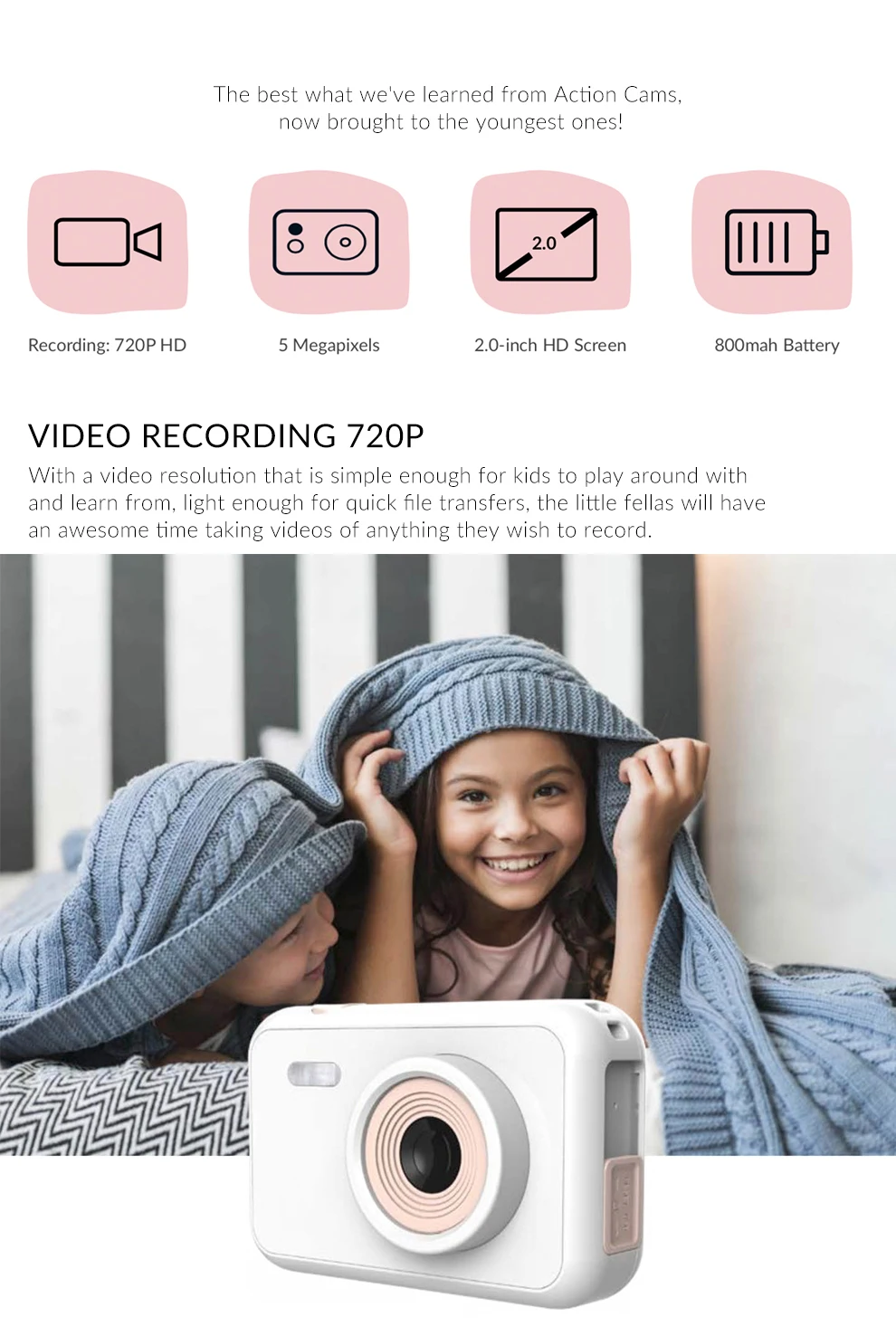 Cute Cartoon Kids Instant Camera Children Fun Digital Camera Built-in ...