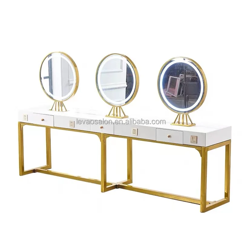Gold Salon Led Round Mirror| Alibaba.com