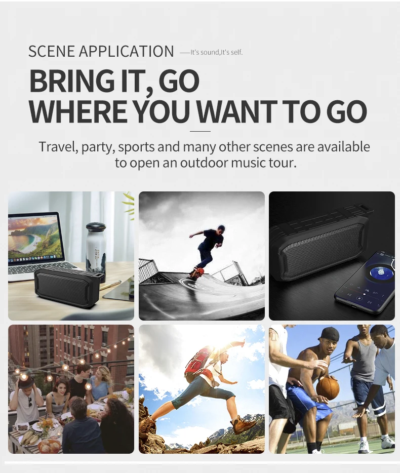 360 Surround Sound Portable Fm Radio Silicone Shell Comfortable Touch ...