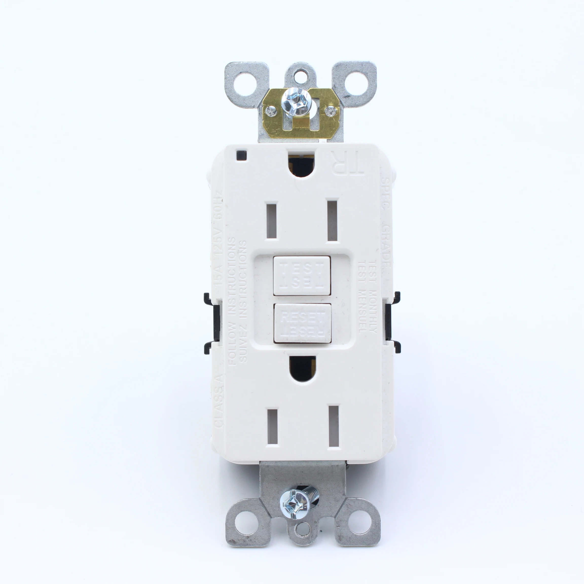 ETL Lumex GF15 GFCI Wall Receptacle Outlet 15A Double White Ivory ...