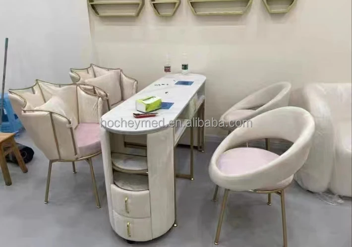 Hochey Beauty Furniture Wooden White Manicure Table Antique Art Salon ...
