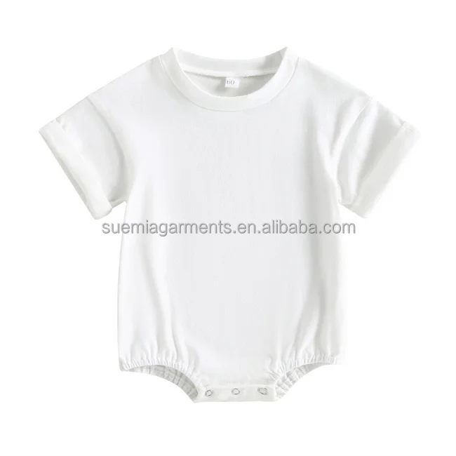 Newborn Infant Toddler Boys Girls Clothes Blank Short Sleeve Oversized ...