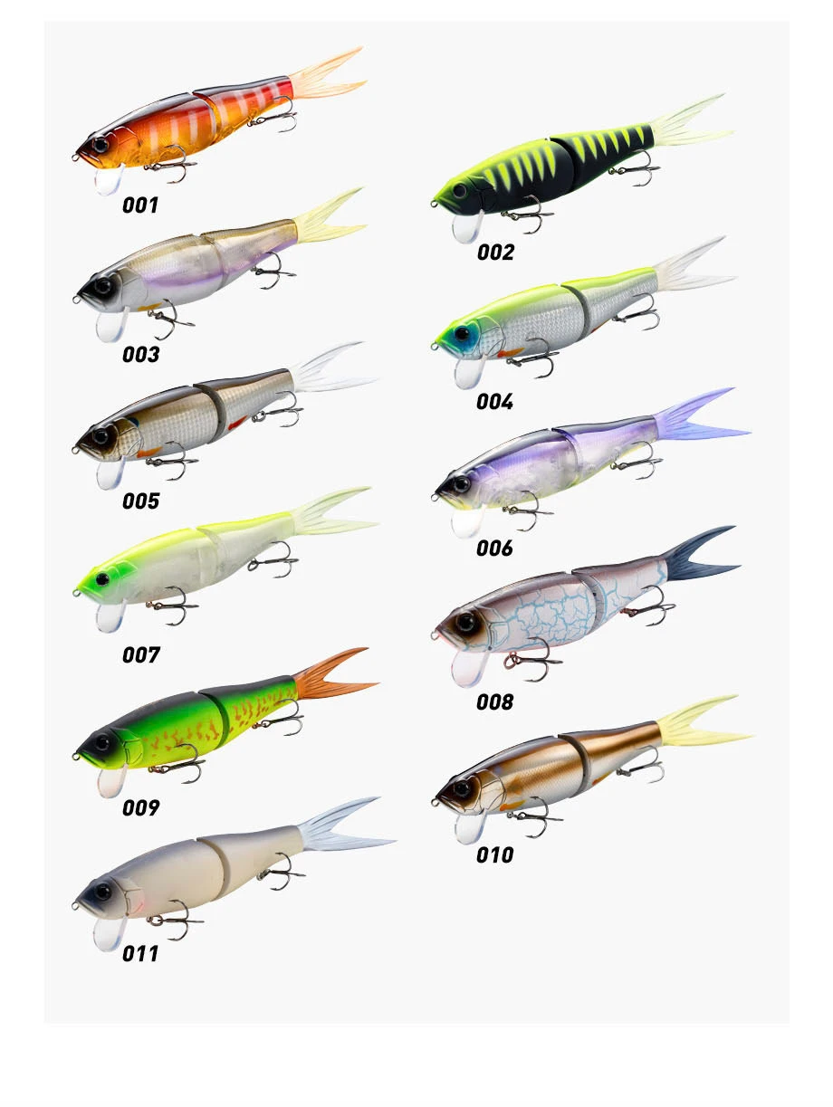 210mm 64g Predator Multi Jointed Swim Baits Floating Minnow Lure 2 ...