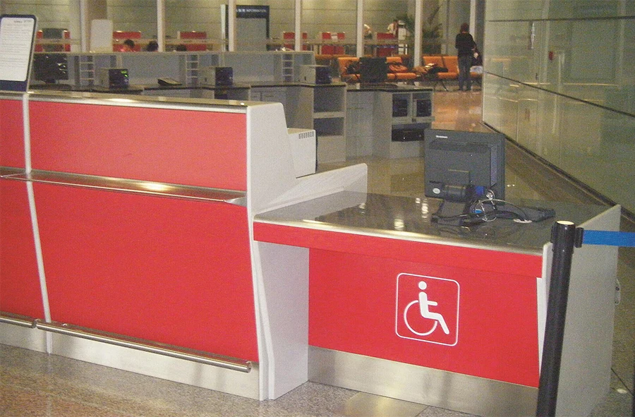 Modern Airport Counter Ticket Check Counter Service Check-in Counter ...