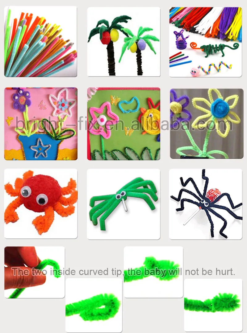Children Education Toy Single Color Chenille Stems Colorful Craft Pipe ...