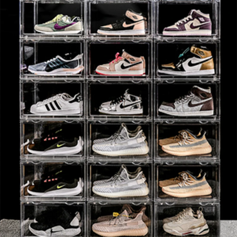 High Quality Stackable Transparent Acrylic Shoe Box for Indoor Shoe ...