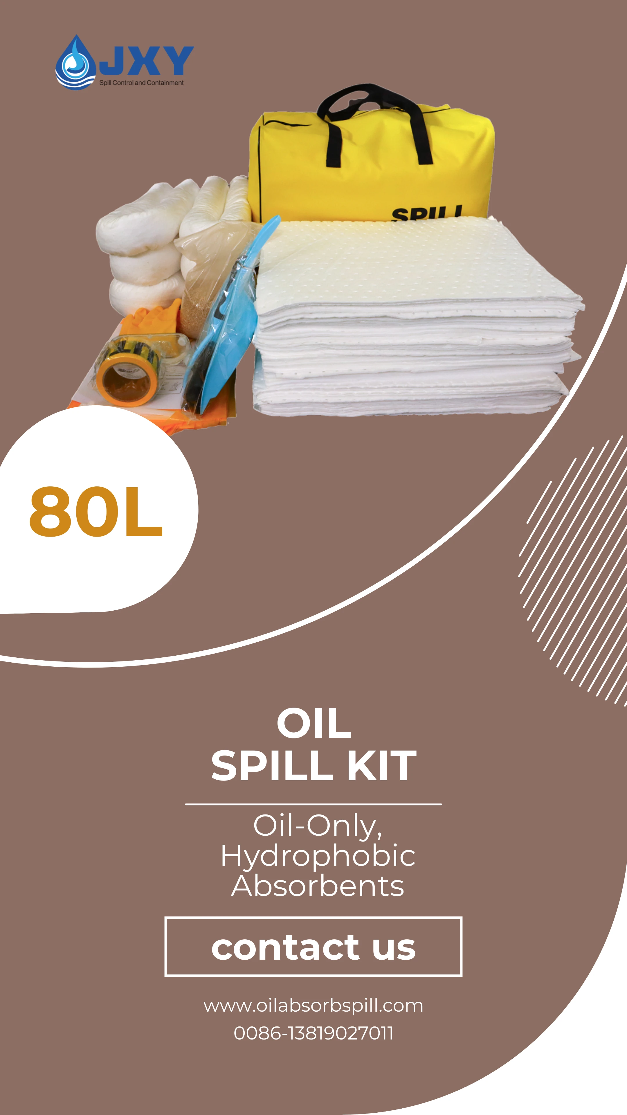 80L Oil Absorbent Spill Kits for Gasoline, Diesel, and Fuel Oil Spill ...