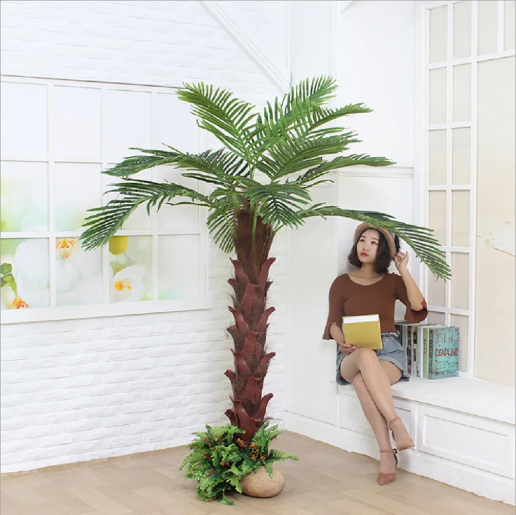 L-pt Custom Big Red Pink Fake Plastic Palm Trees Home Indoor Outdoor ...