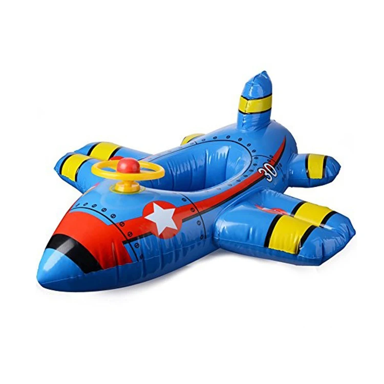 Blue Inflatable Airplane Baby Swimming Pool Seat Float Toys - Buy ...