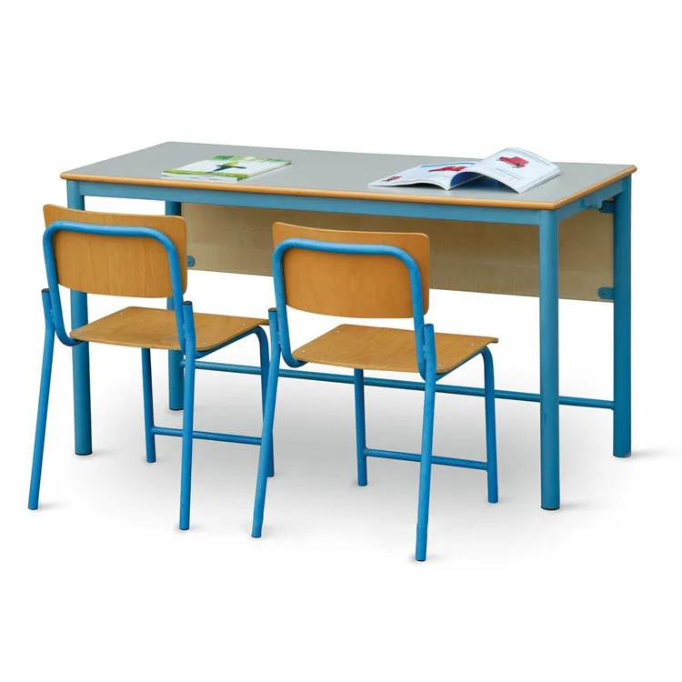 Brand New School Furniture Classroom 2-seater Wooden Desk And Chair ...