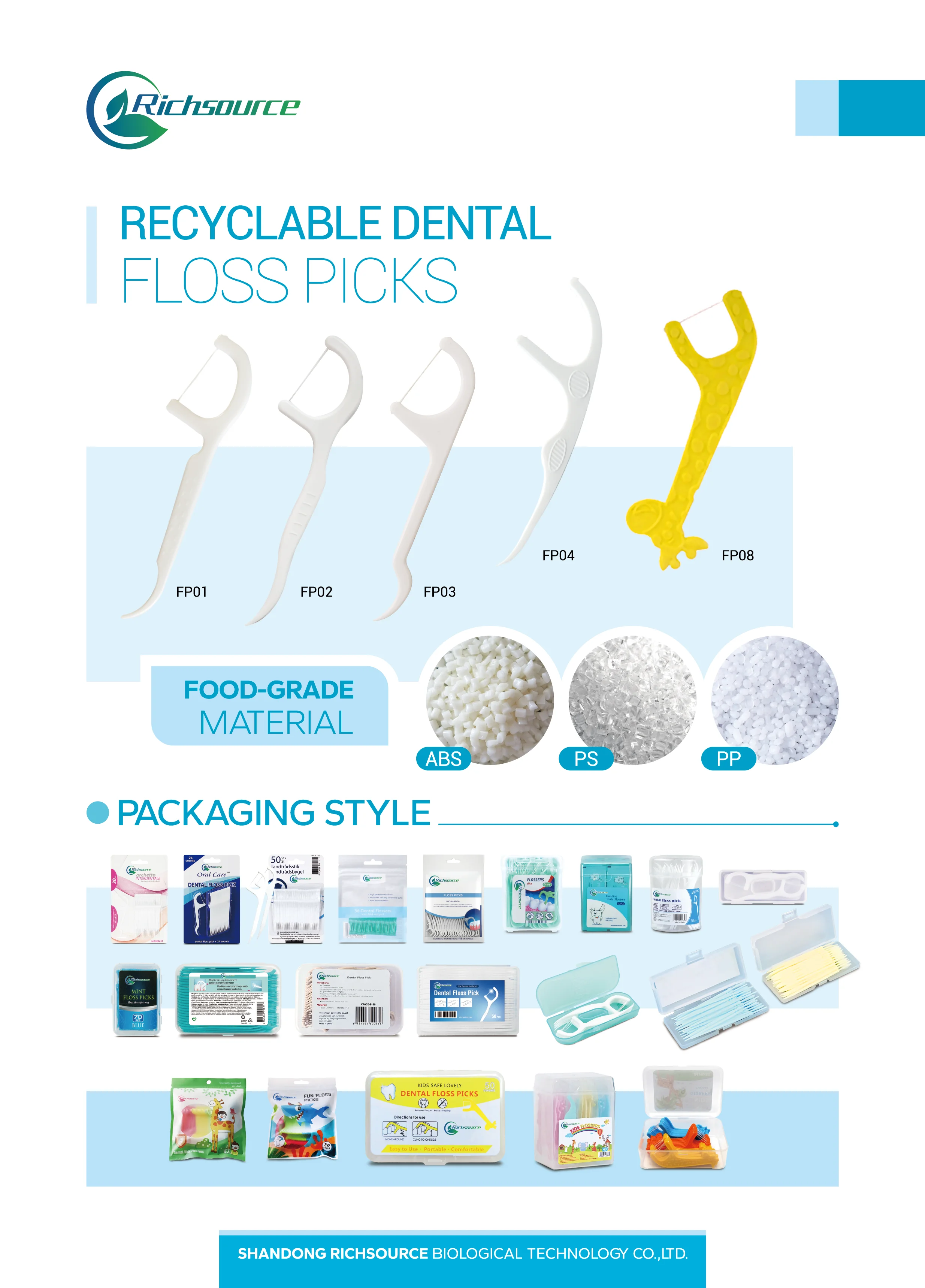 High Quality Recyclable Dental Floss Picks with Bamboo Charcoal Thread