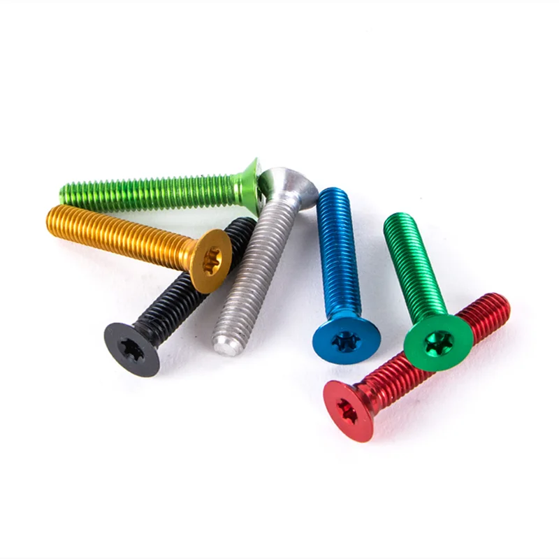 M4 M5 M6 M7 M8 Aluminium Red Color Anodized Truss Low Profile Torx Flat ...