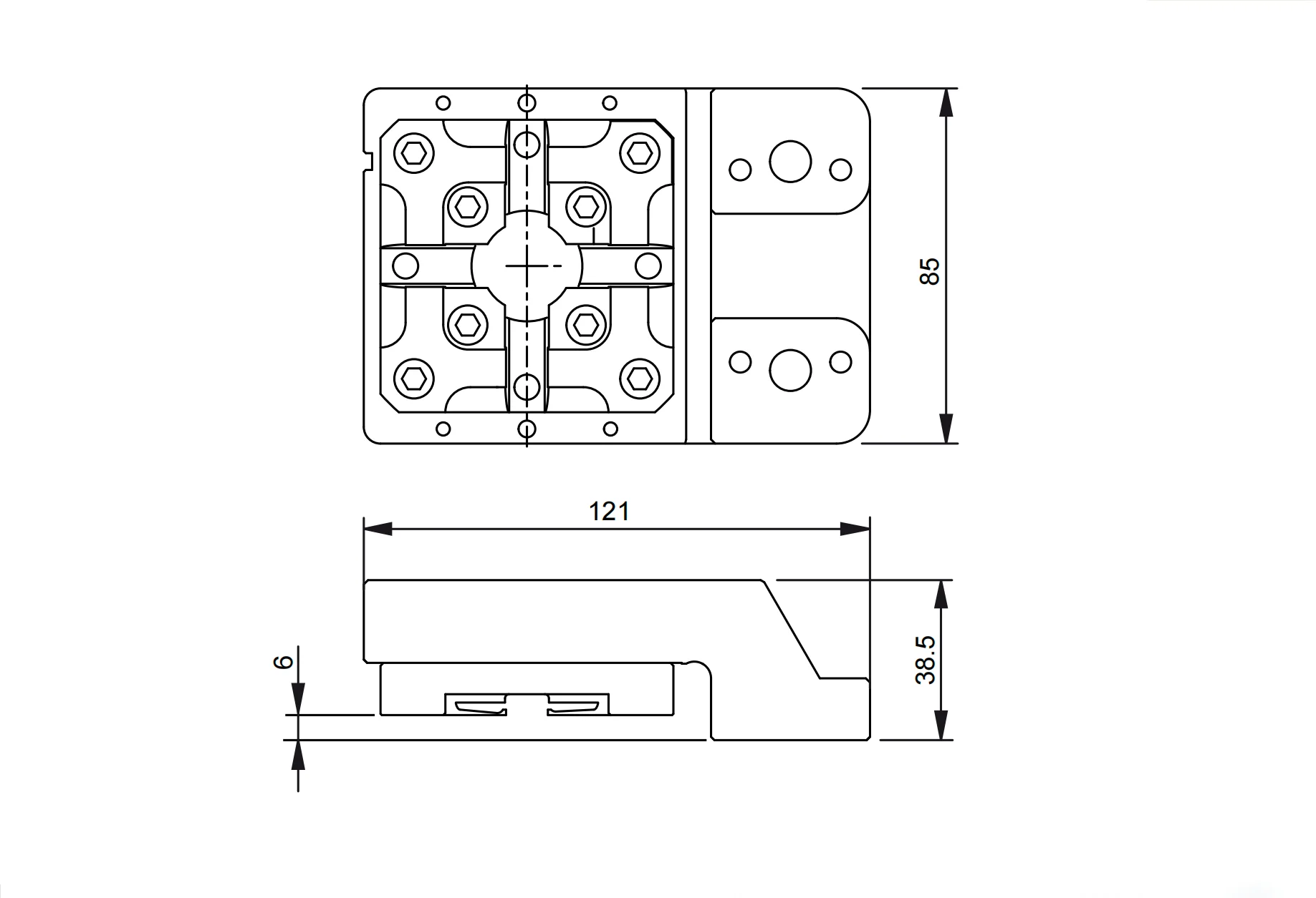 HPEDM Precision Stainless Steel System 3R-266.5 Fixed Mounting Adapter ...
