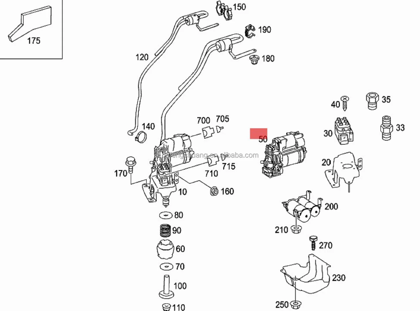 Mercedes-benz M-Class ML500 & ML320 Air Compressor Parts