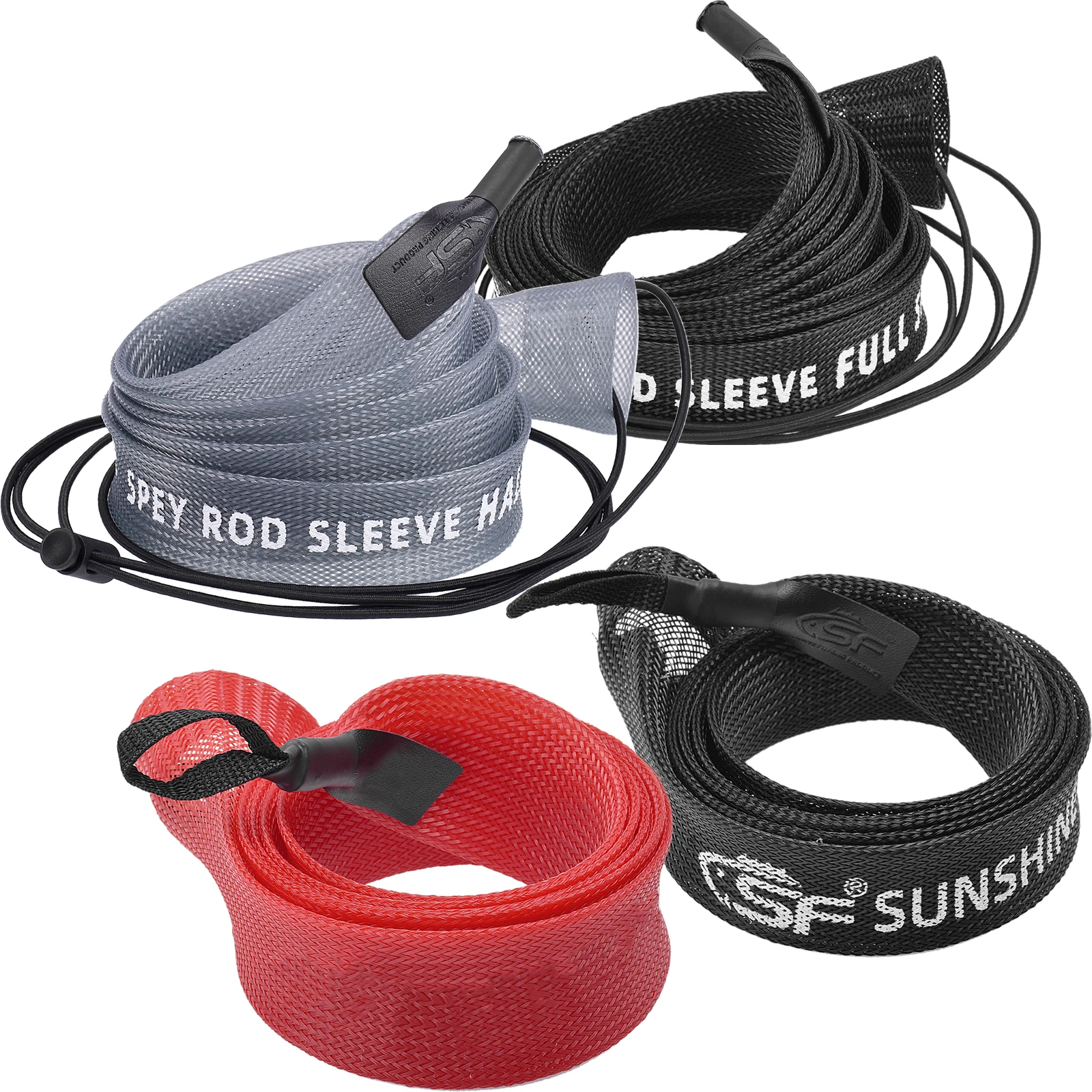 Fishing Spinning/casting Rod Socks Braided Mesh Rod Sleeve Cover ...