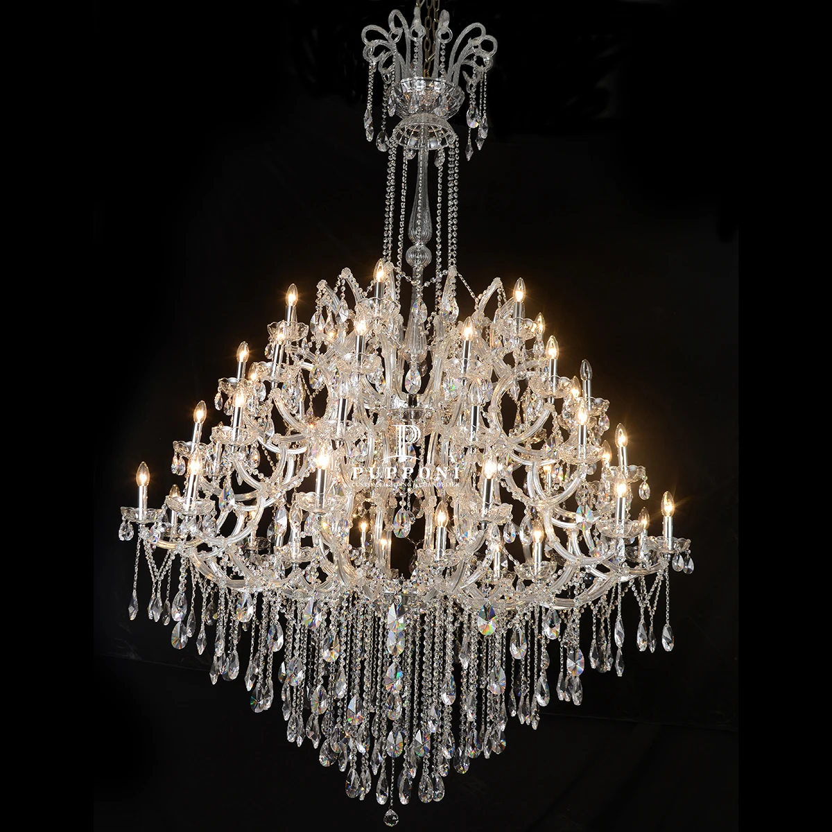 Maria Teresa Crystal Chandelier Gold Finish Chandelier Raindrop ...