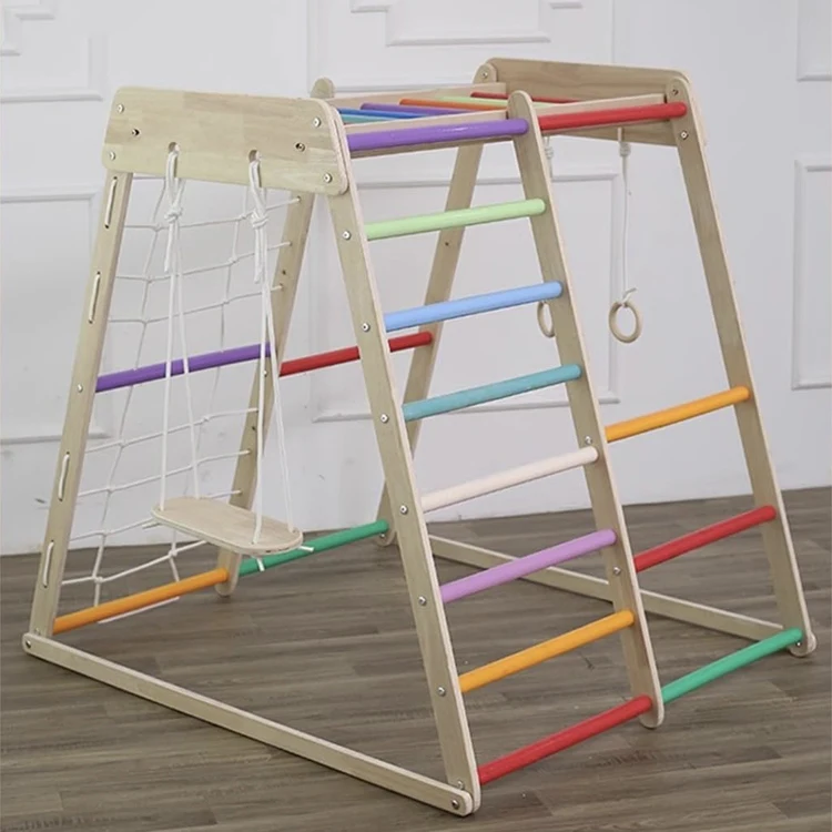 Montessori Wooden Kids Kit Triangle With Ramp Transformable Climbing ...