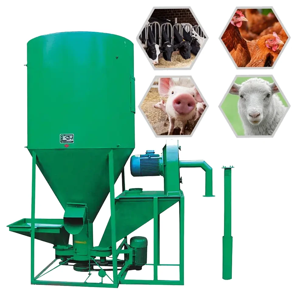 High efficient vertical combine farm animal fodder vertical feed mixer ...