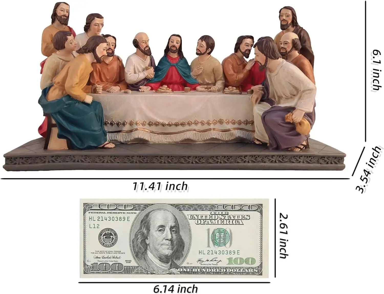The Last Supper Statue - 11.41 Inch Resin Figurine