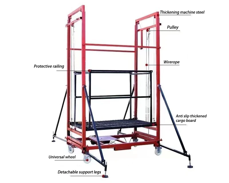 10m 500kg Electric Scaffold Lift Foldable Electric Scaffolding Lift ...