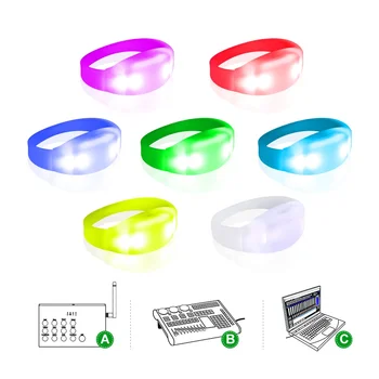 Bracelet Led Glowing In Dark Rfid Remote Controlled Led Wristband Event ...