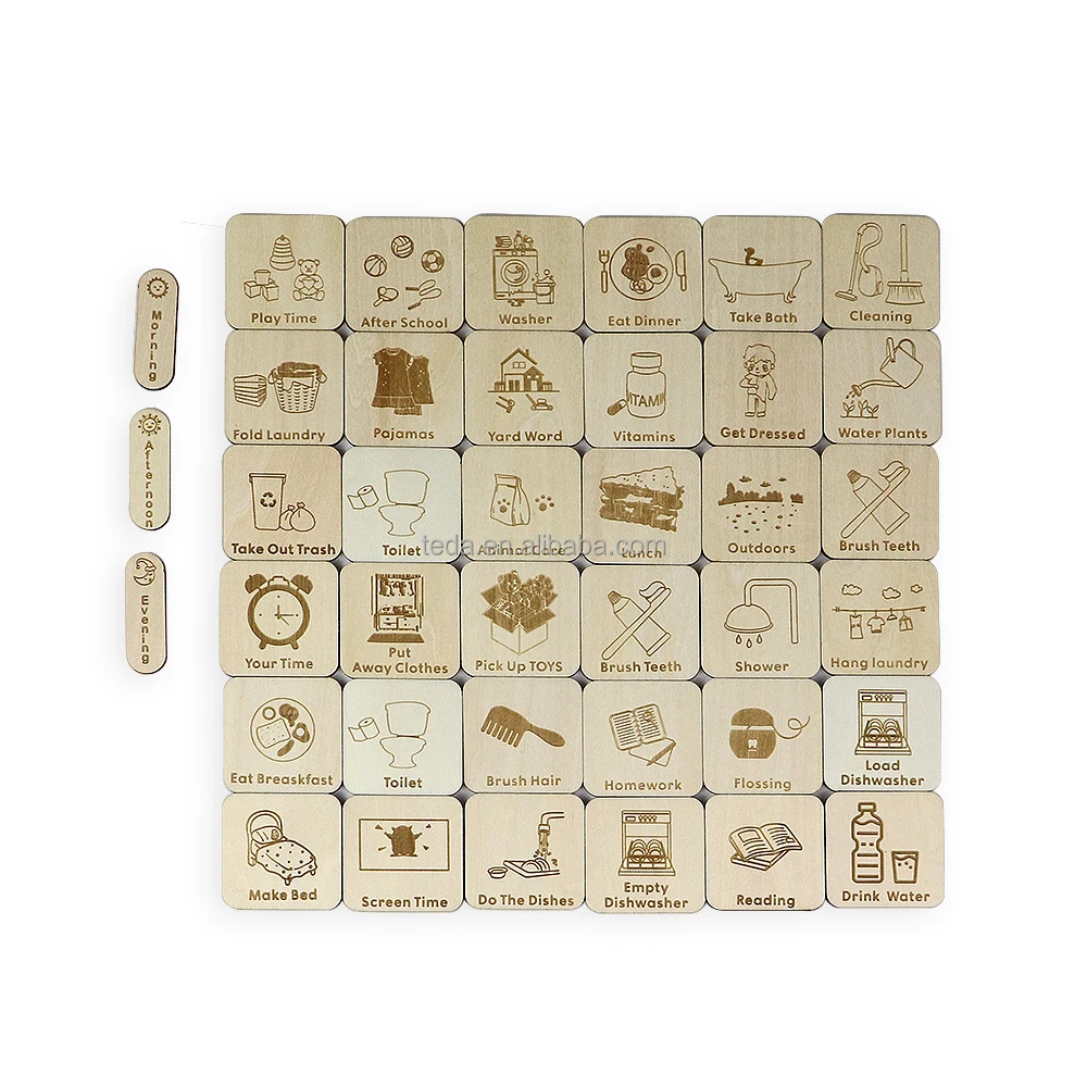 Chore Chart for Kids to Do List Chores Checklist Task Board Wooden Toys ...
