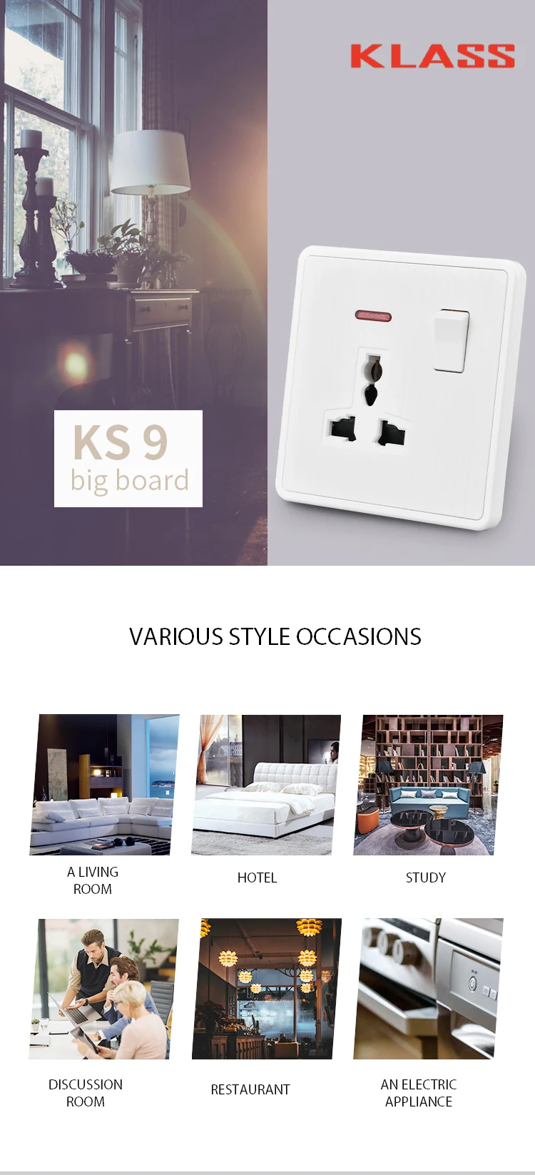 KLASS KS9 Series Luxury Modern Wall Switches - Customizable