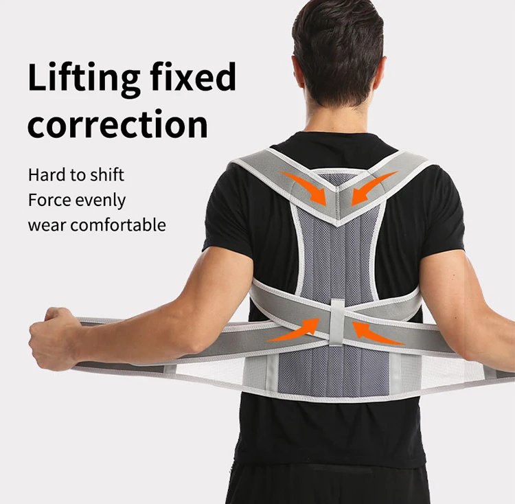New Breathable Custom Adjustable Upper Back Upright Posture Correction ...