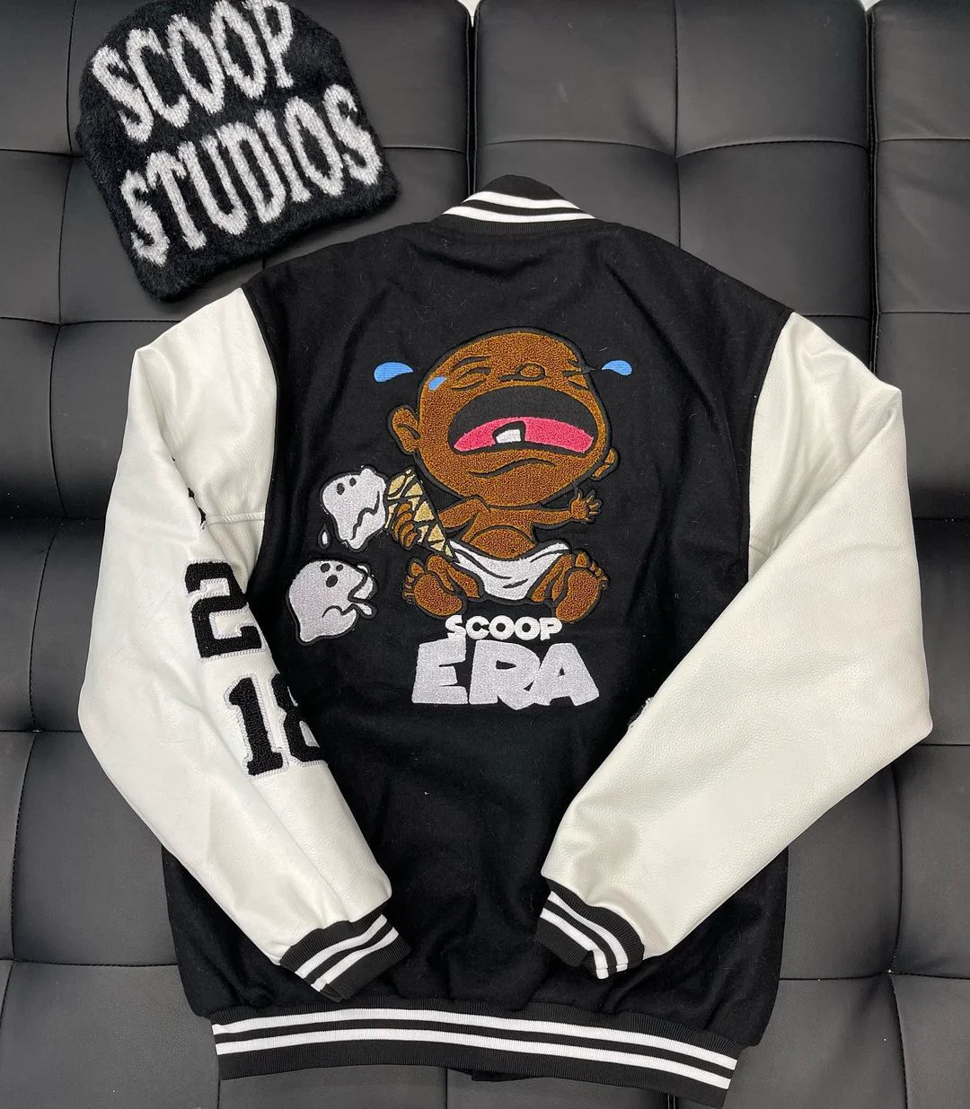 Custom 4xl Winter Blue Ladies Men's Green Embroidery Unisex Varsity ...