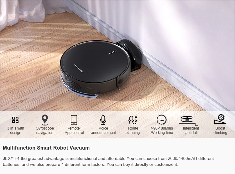 Jk-f4 Rechargeable 3 In 1 Pilisos Wet Dry App Control Sweeping Robot ...