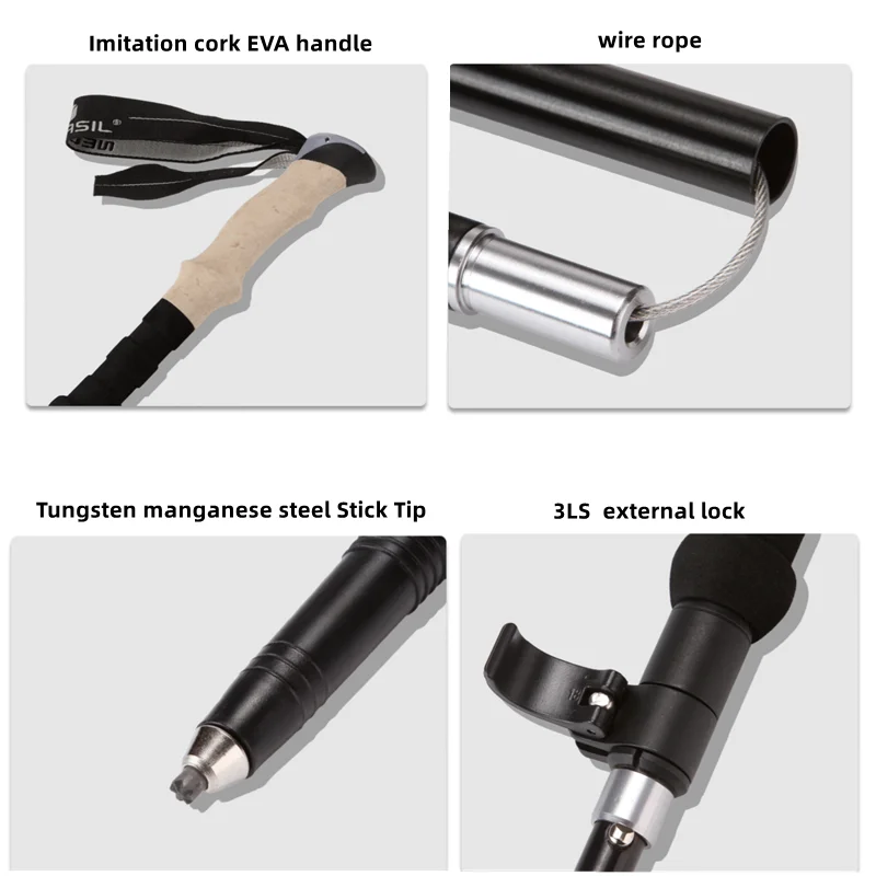 Folding Stick 7075 Trekking Stick Ultra-light Aluminum Alloy Five ...