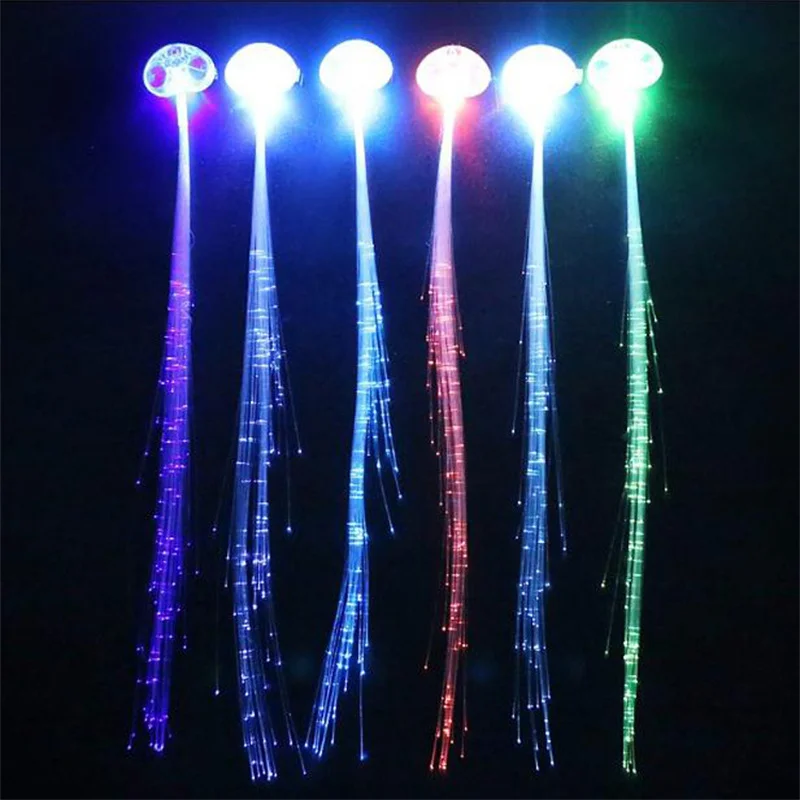 Yypd Fiber Optic Hair Braid Barrettes Led Light Hair Clips For Party ...