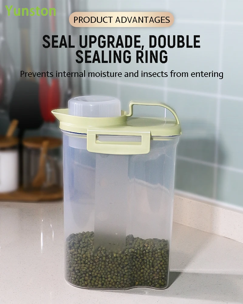 Clear Plastic Large Capacity Grain Storage Container with Handle ...