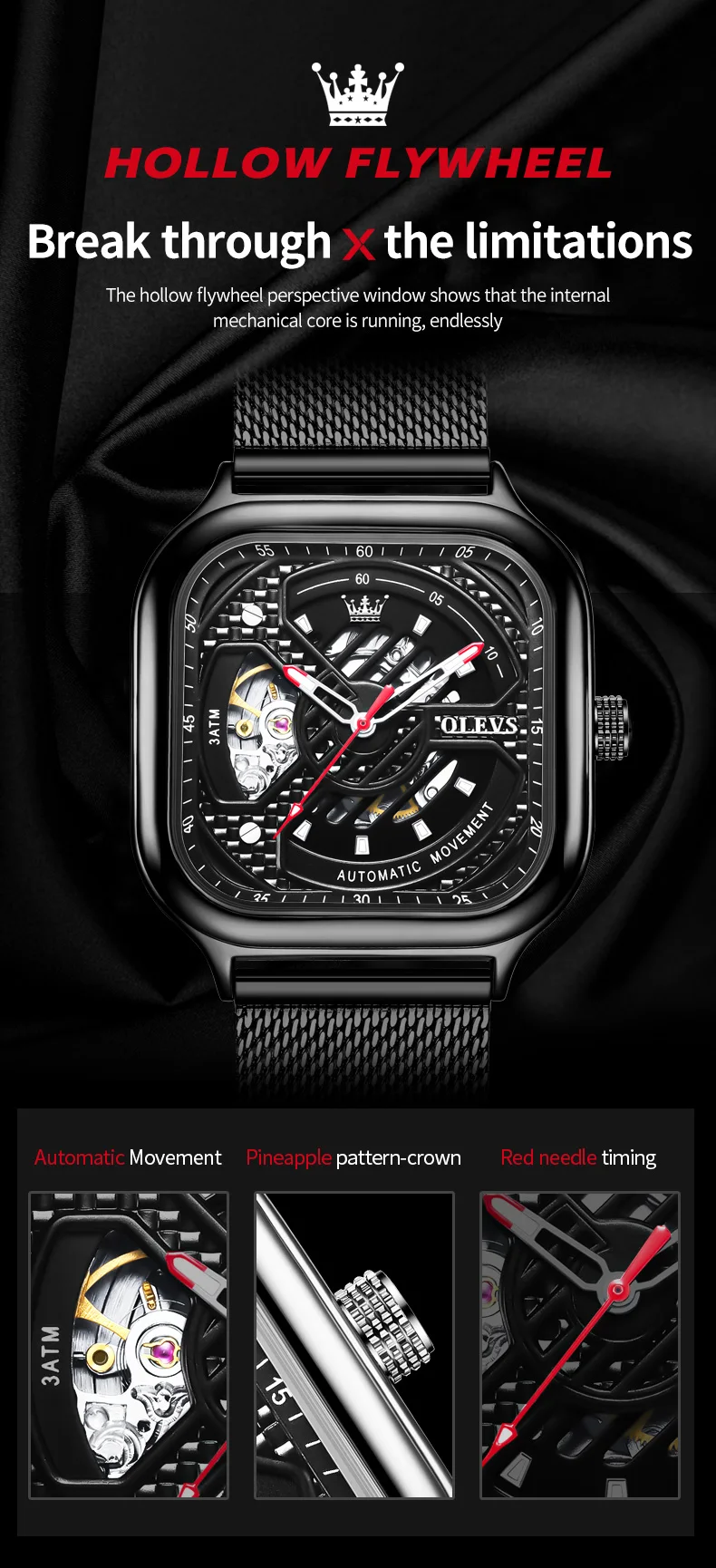 OLVES 6634 Luxury Brand High Quality Custom OEM Logo Waterproof Watches ...