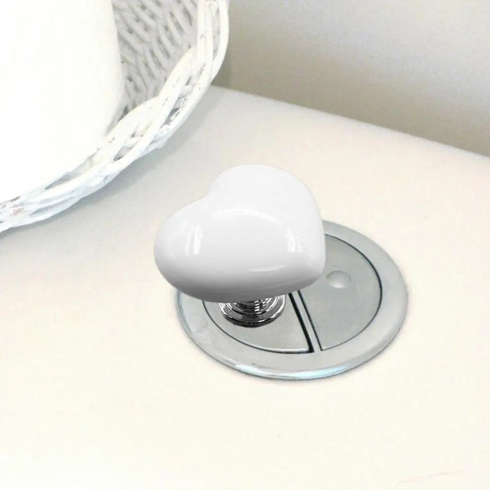 Heart Shaped Plastic Toilet Press Button Tank Love Push Switch Bathroom ...