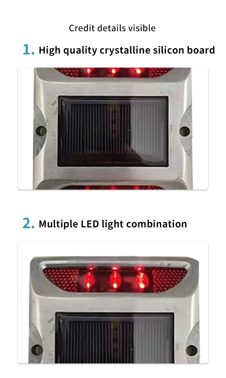 Spike Half Moon Reflective Aluminum Material Flashing Solar Road Stud ...