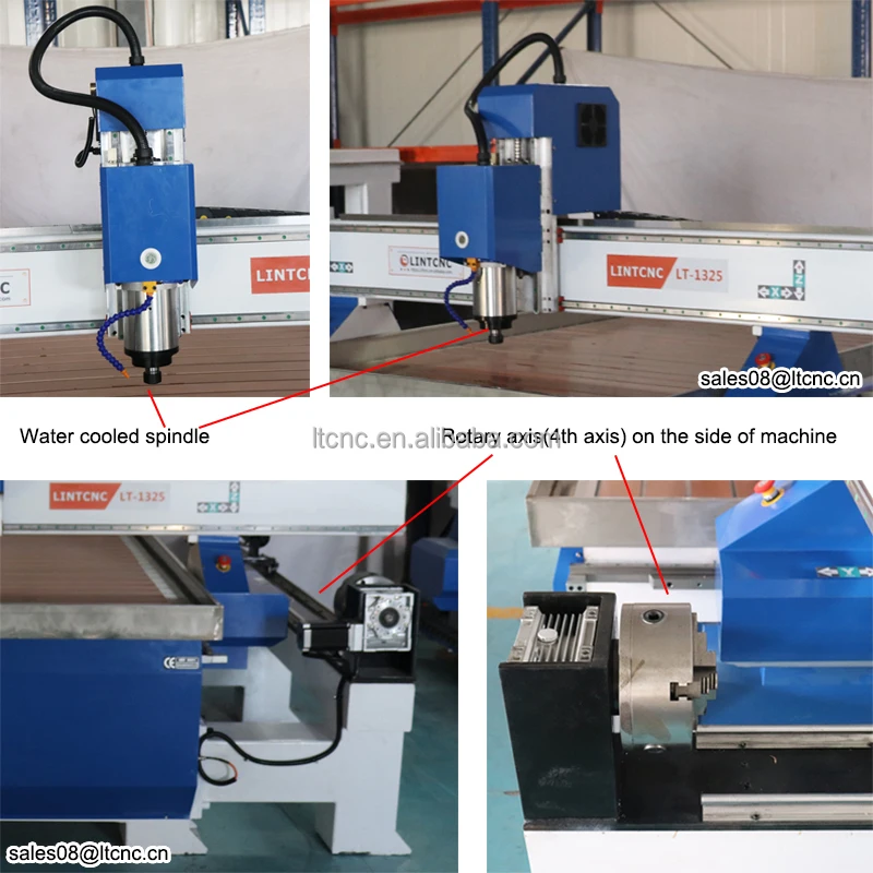 4x8 Feet 1325 Woodworking Machine 3kw Wood Cnc Router 4 Axis