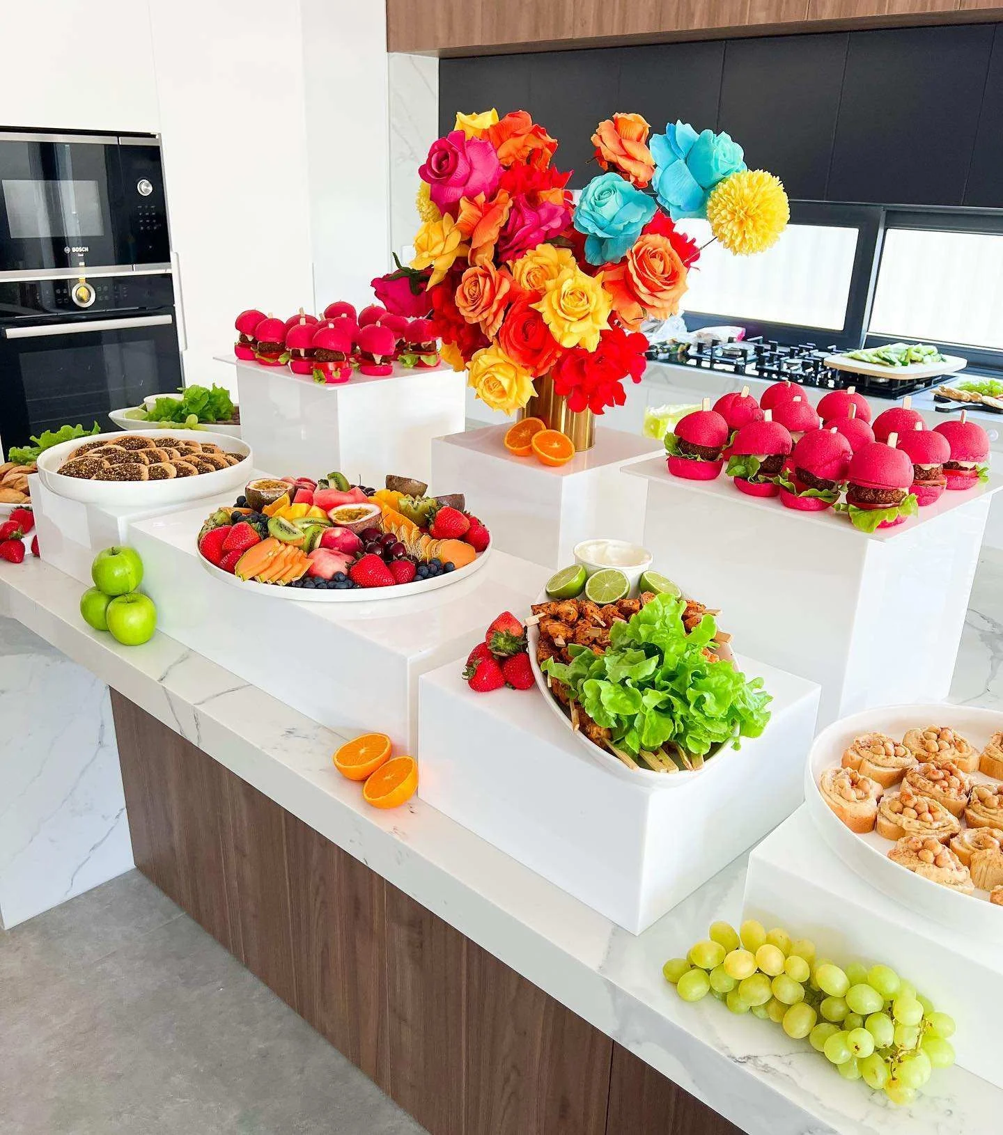 White Acrylic Food Risers - Elegant Display Solutions