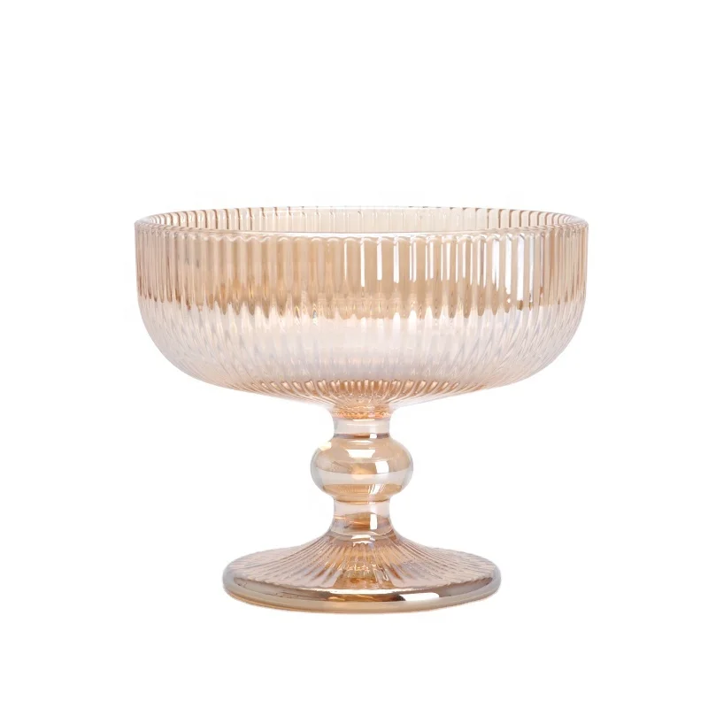 320 Ml Classical Good Quality Stem Striped Glass Ice Cream Cup - Buy ...