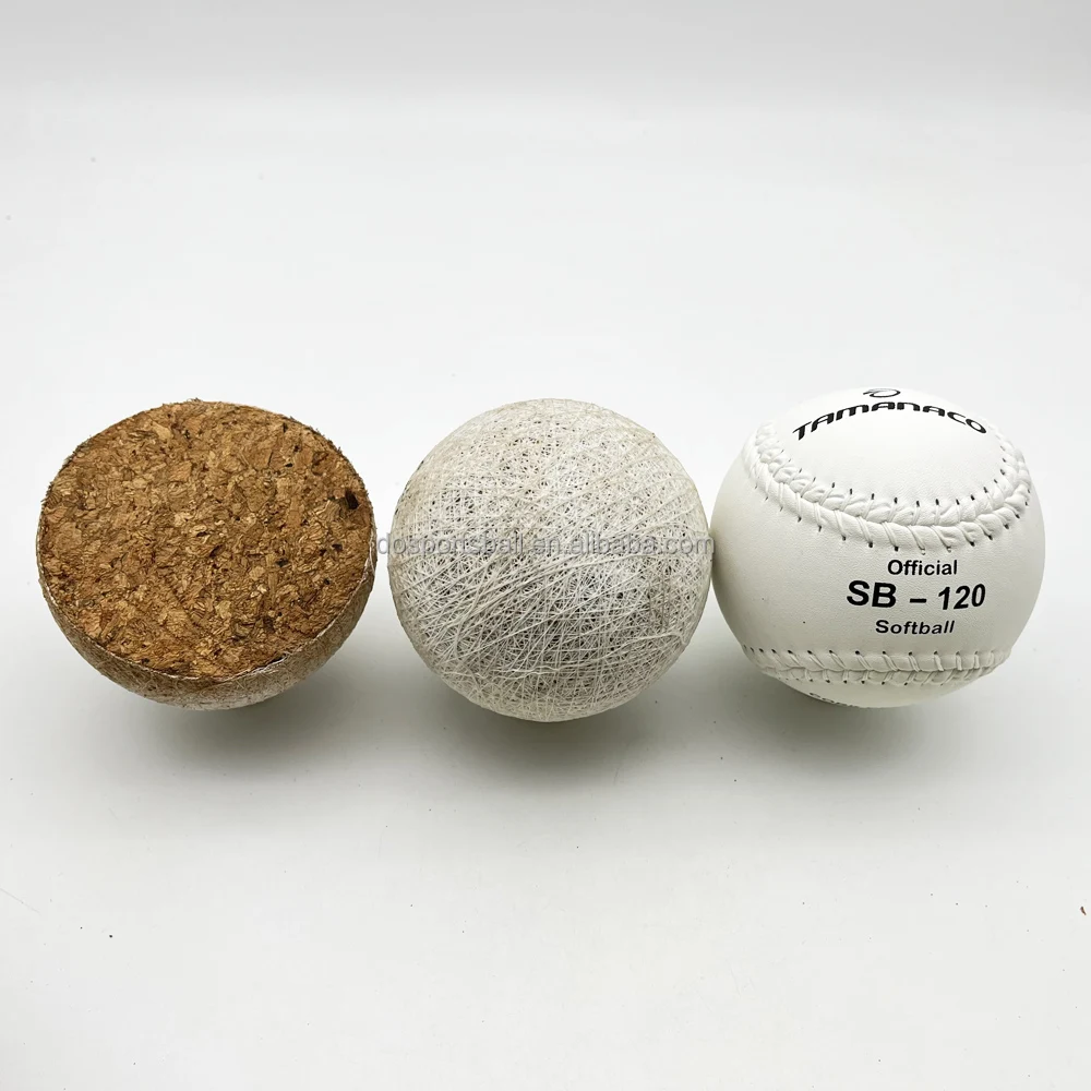 Premium 12 Inch Softball - White PVC Leather, Cork Filling