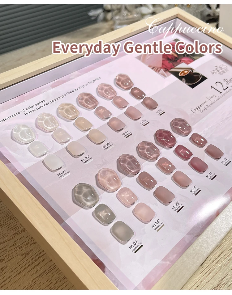 Cappuccino 12 Colors Jelly Ice Translucent Nail Gel Polish Set 4d Solid ...